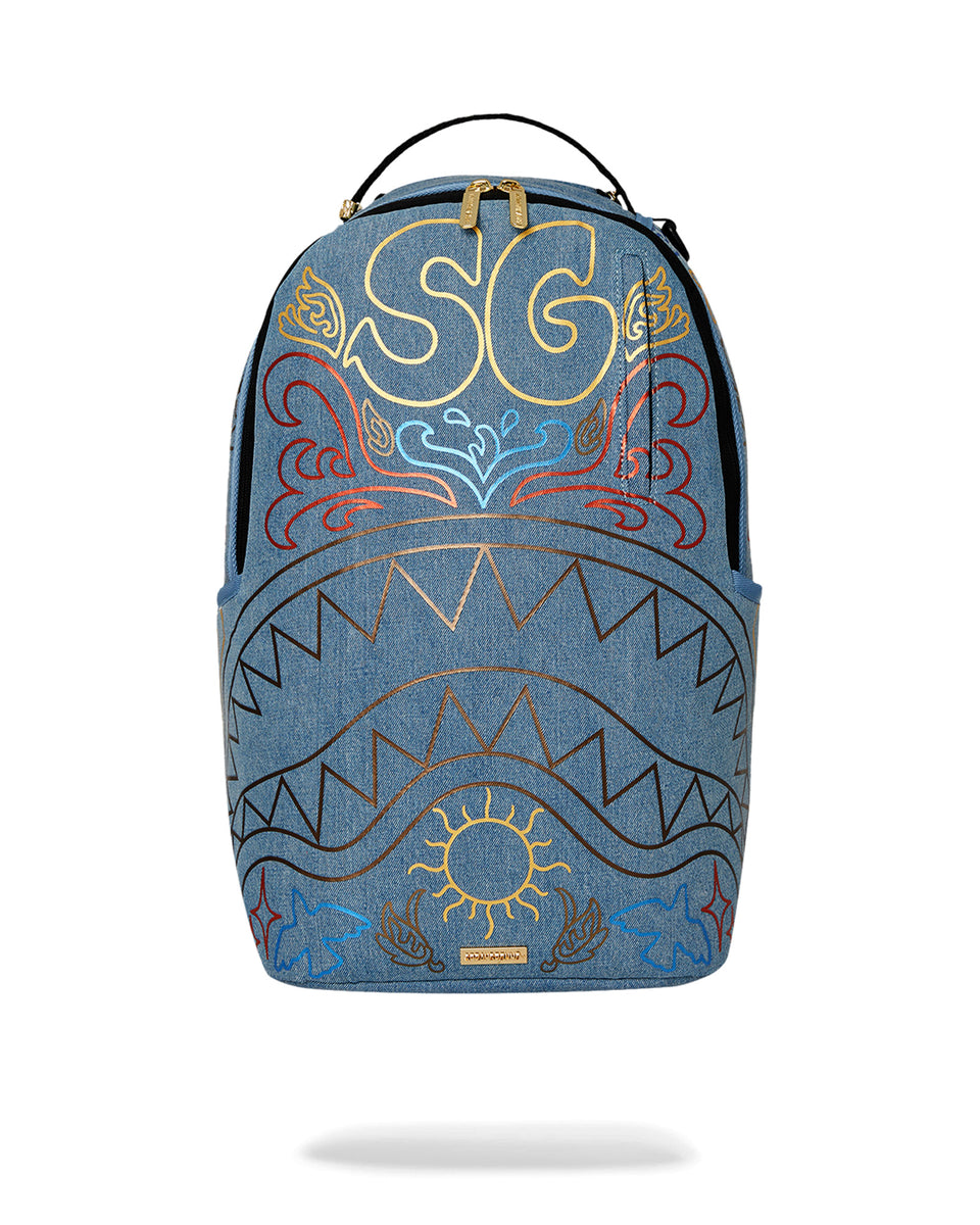 Sprayground Backpack (Metallic Printed Denim Shark) – Portmantos